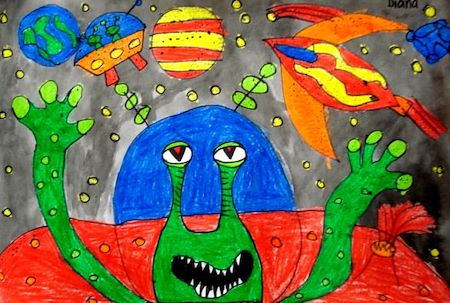 Aliens | Painting for kids, Painting, Art